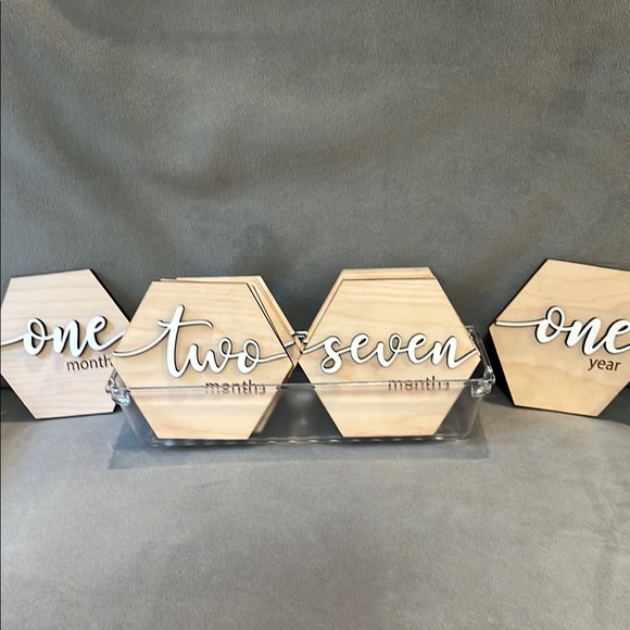 Accessories | Set Of 12 Milestone Marker Wooden Plaques | Poshmark